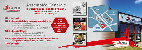 La CAPEB et la CNATP de l'Aube - Assemblée Générale 2017 ・ CAPEB